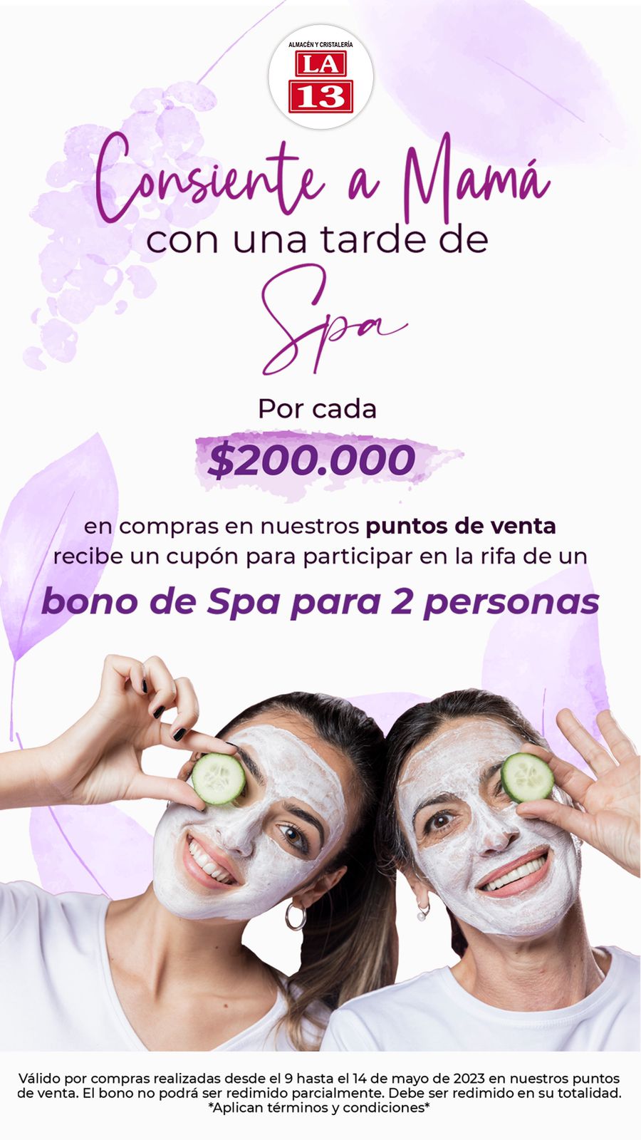 BONO PARA SPA DOS PERSONAS (CONSIENTE A MAMÁ) – Cristalería La 13 ...