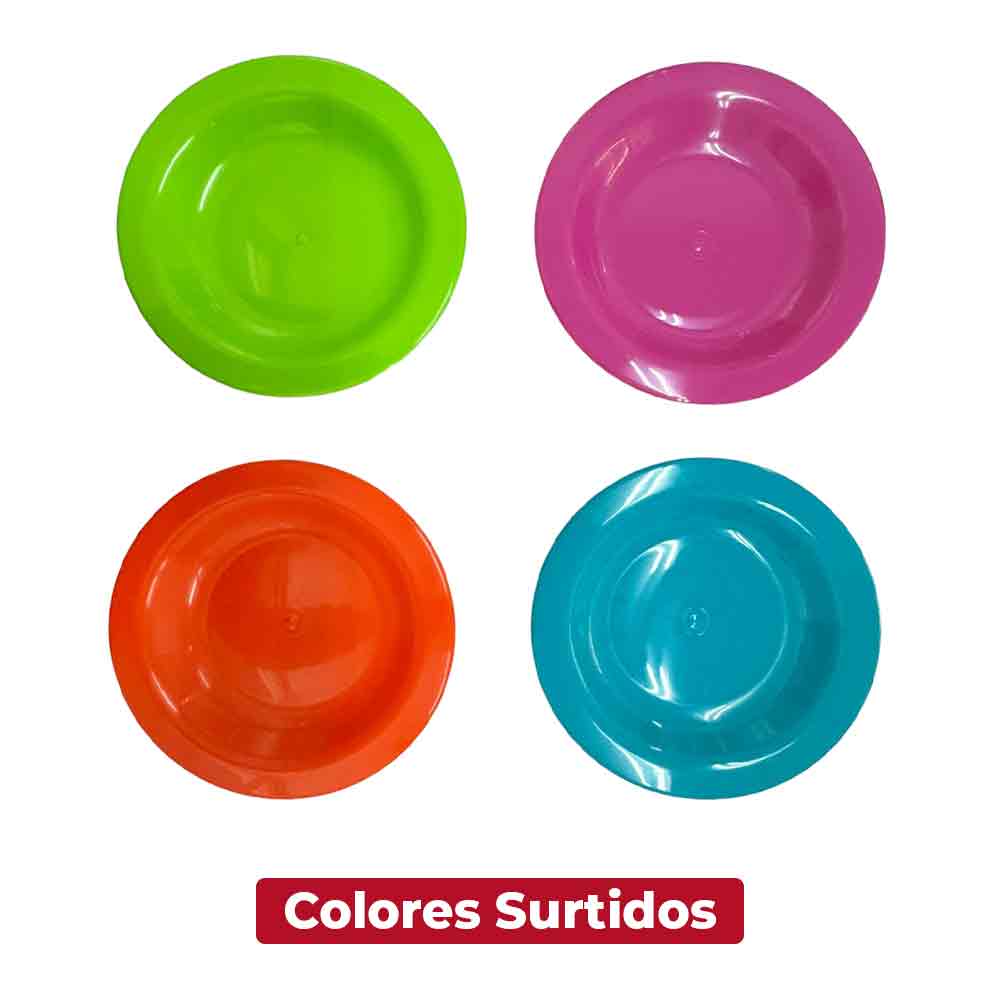 Plato Llano 23 cm Colores Surtidos / Colplast – Almacenes La 13
