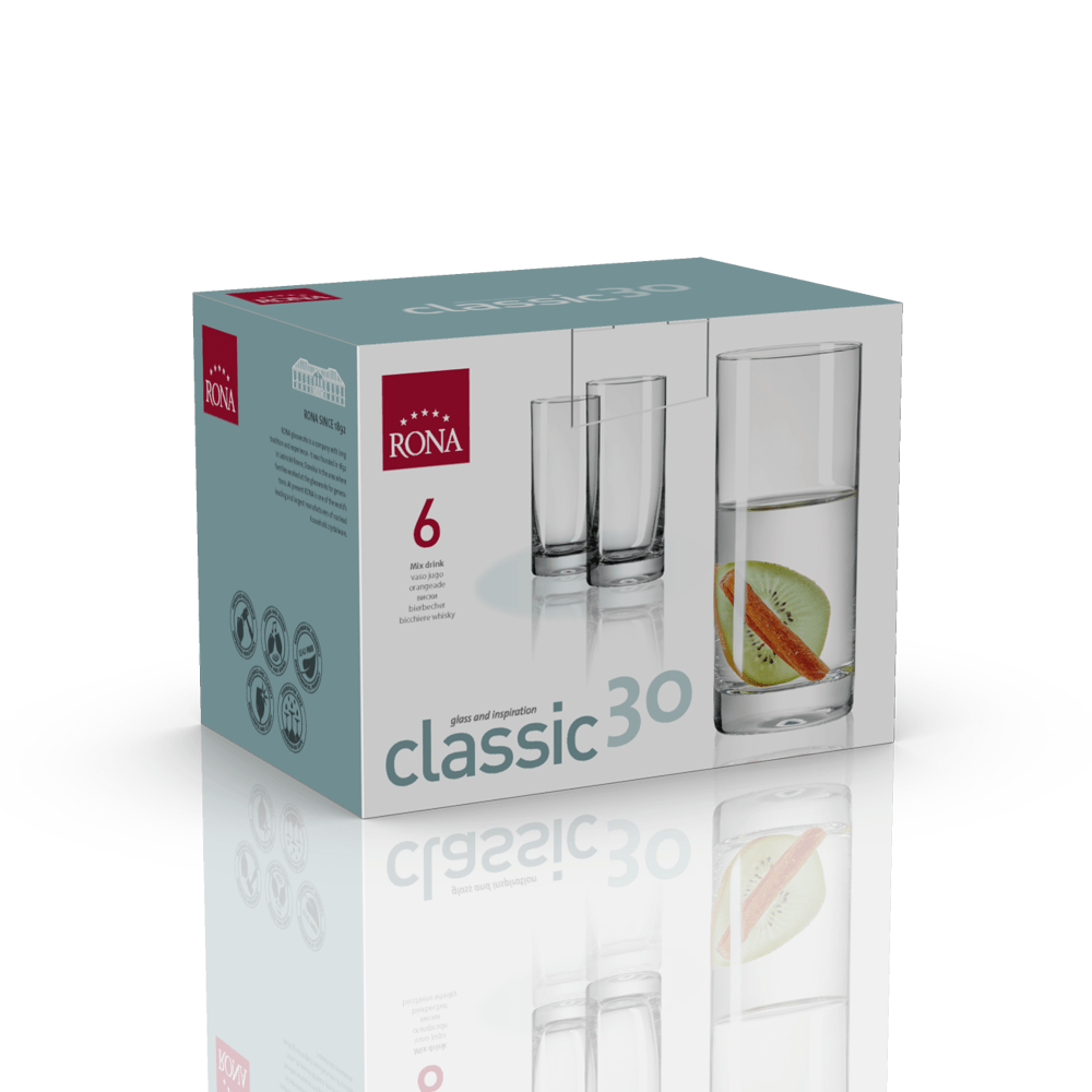 Set x 6 Vasos 10 oz Classic 30 / Rona – Cristalería La 13