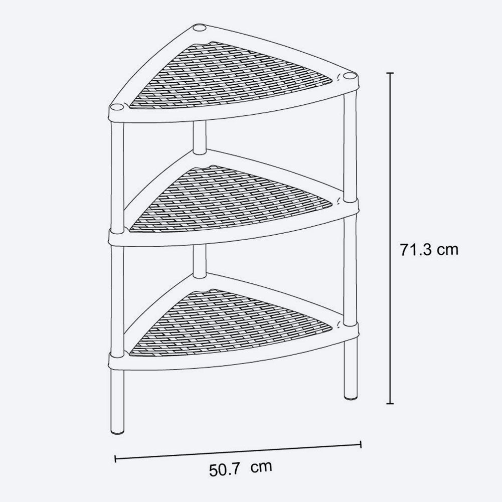Mesa Multiusos Triangular 3 Niveles Shia Blanco / Rimax / Almacenes La 13